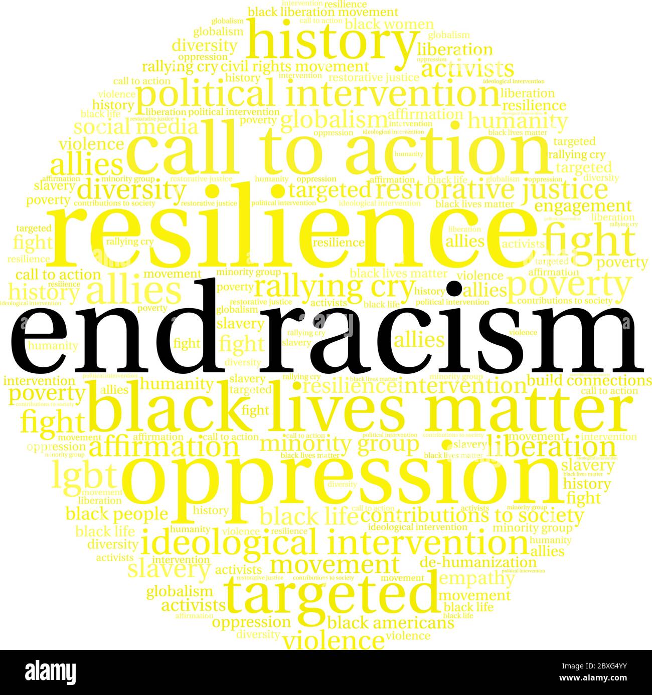 End Racism word cloud on a white background Stock Vector Image & Art ...