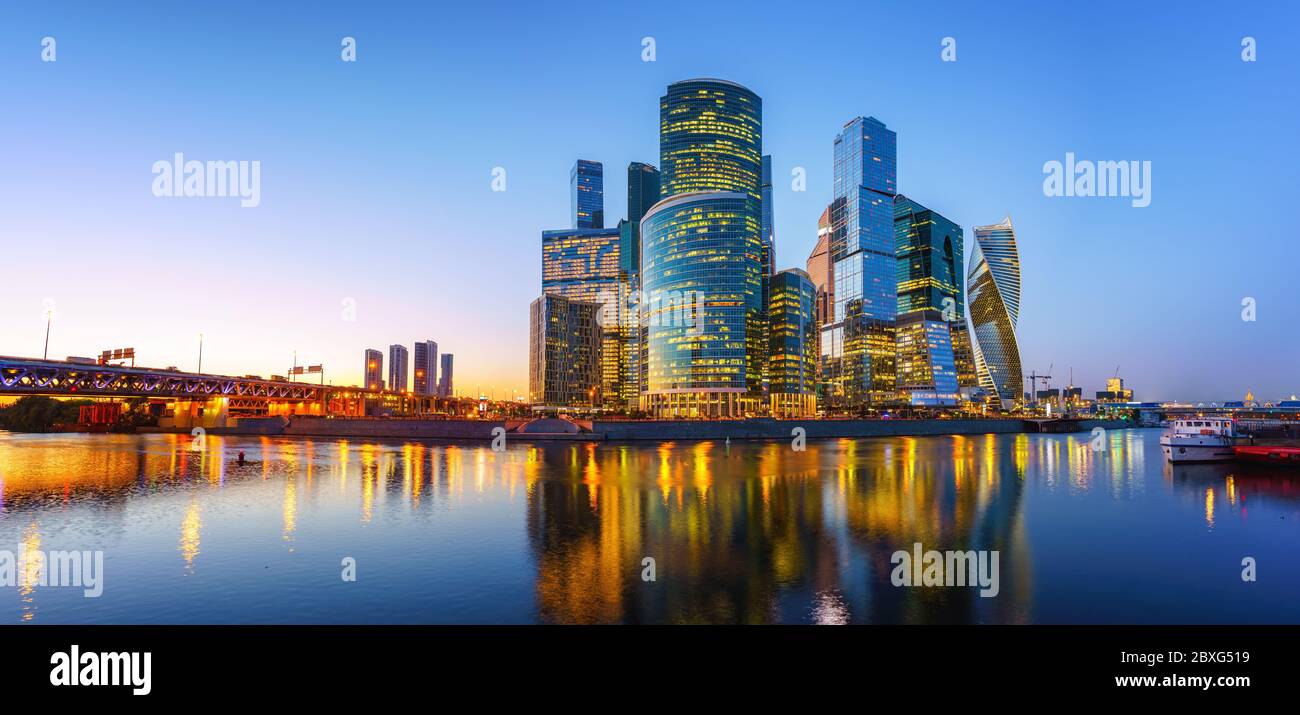 Moscow City at night Stock Photo - Alamy