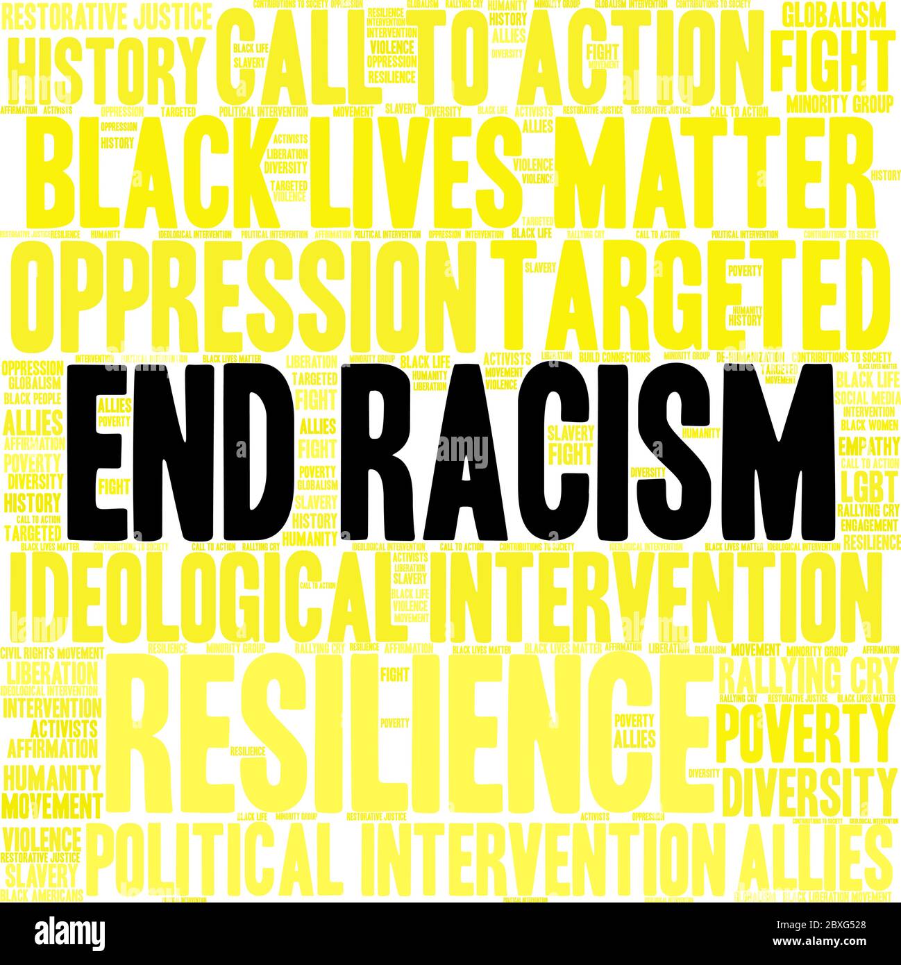 End Racism word cloud on a white background Stock Vector Image & Art ...