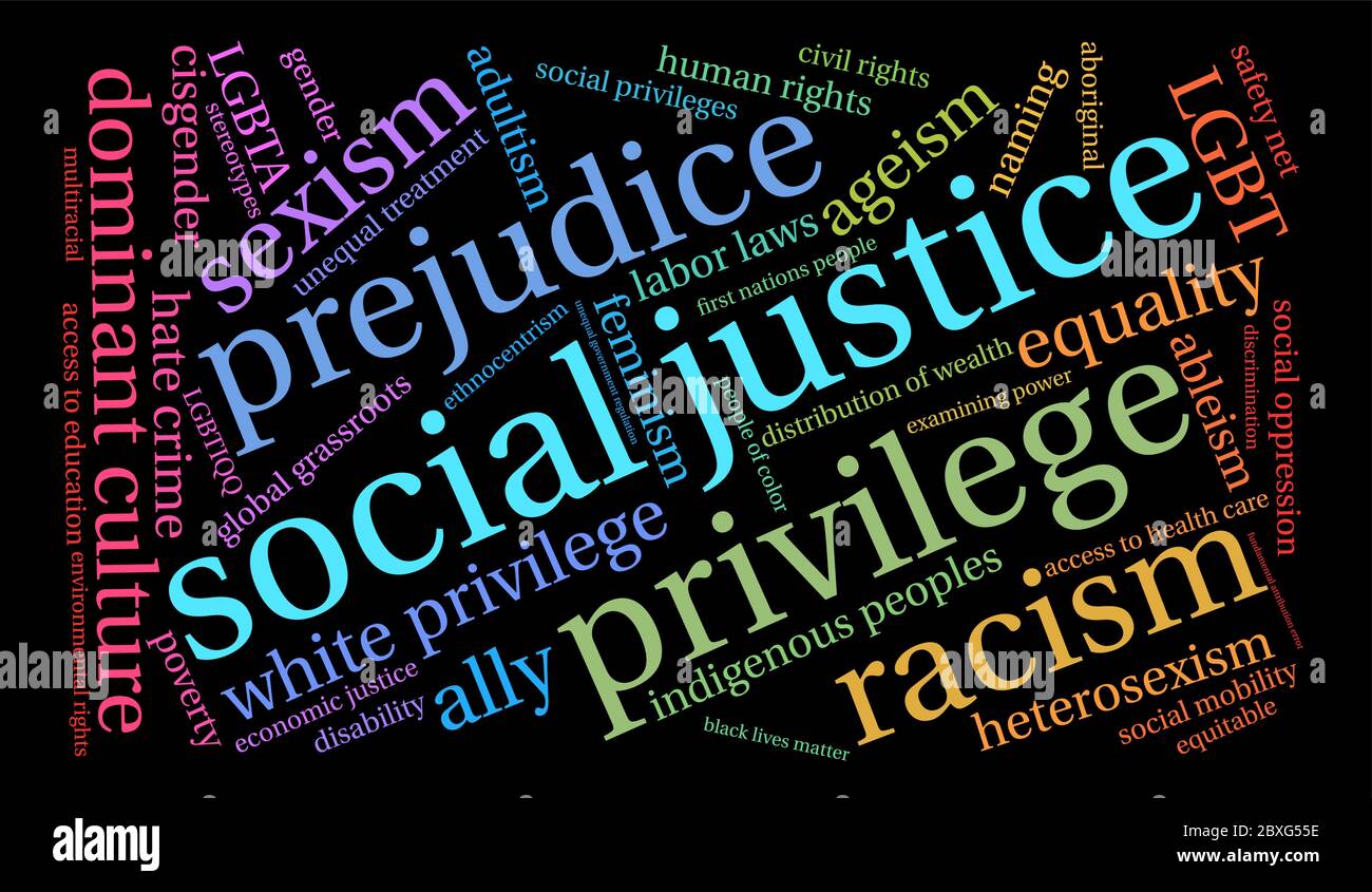 Social Justice word cloud on a black background Stock Vector Image ...