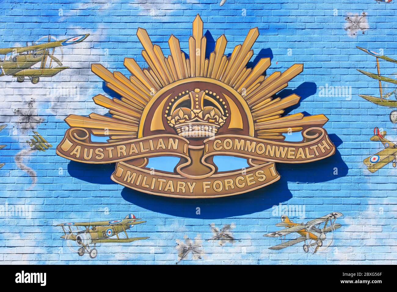 Regimental emblem of the Australian Commonwealth Military Forces on the ...
