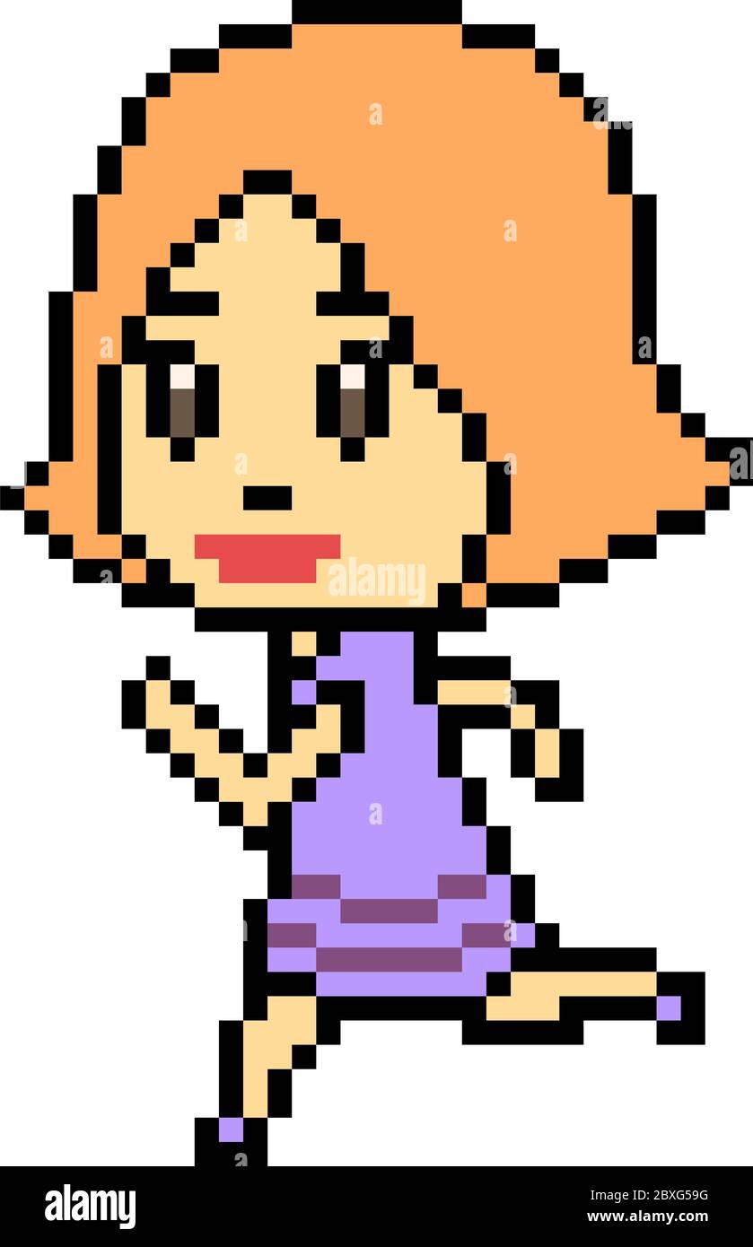 Cartoon character pixel run hi-res stock photography and images - Alamy