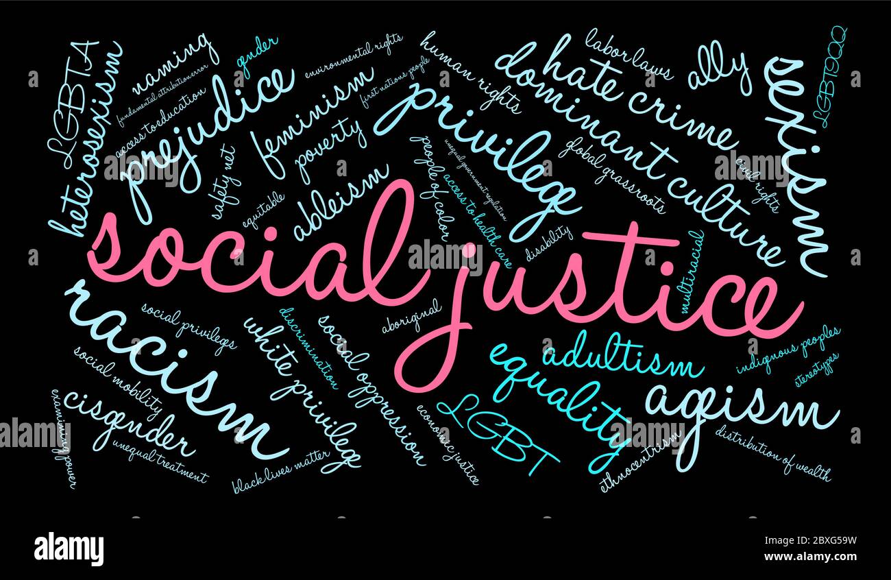 Social Justice word cloud on a black background Stock Vector Image ...