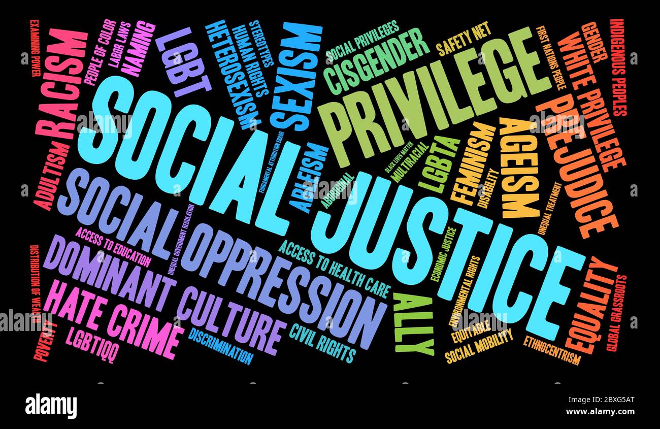 Social Justice word cloud on a black background Stock Vector Image ...