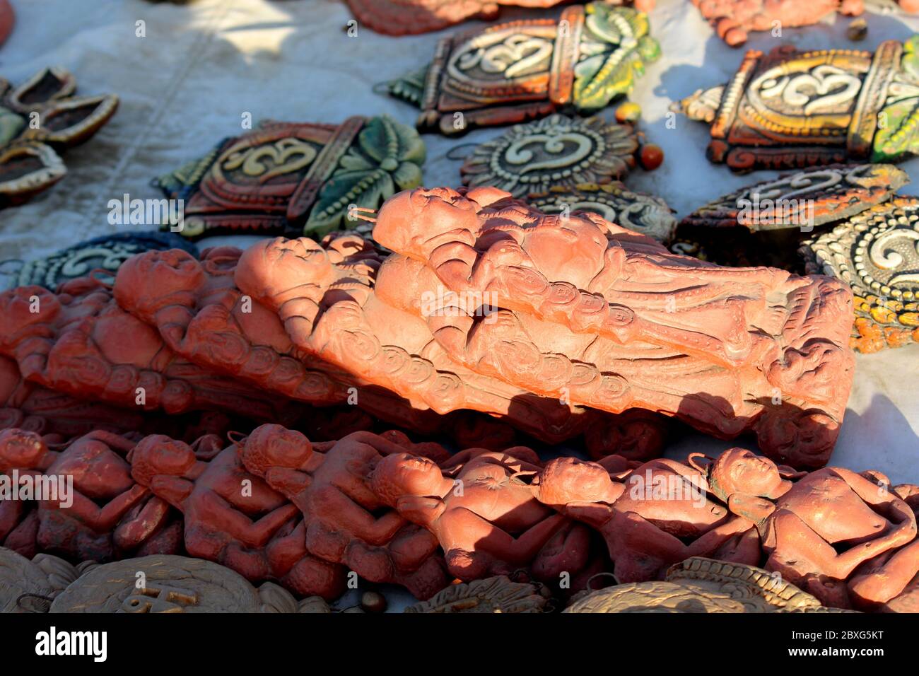 Laughing Buddha, and religious god Sculpture Made with Earthen Mud ...
