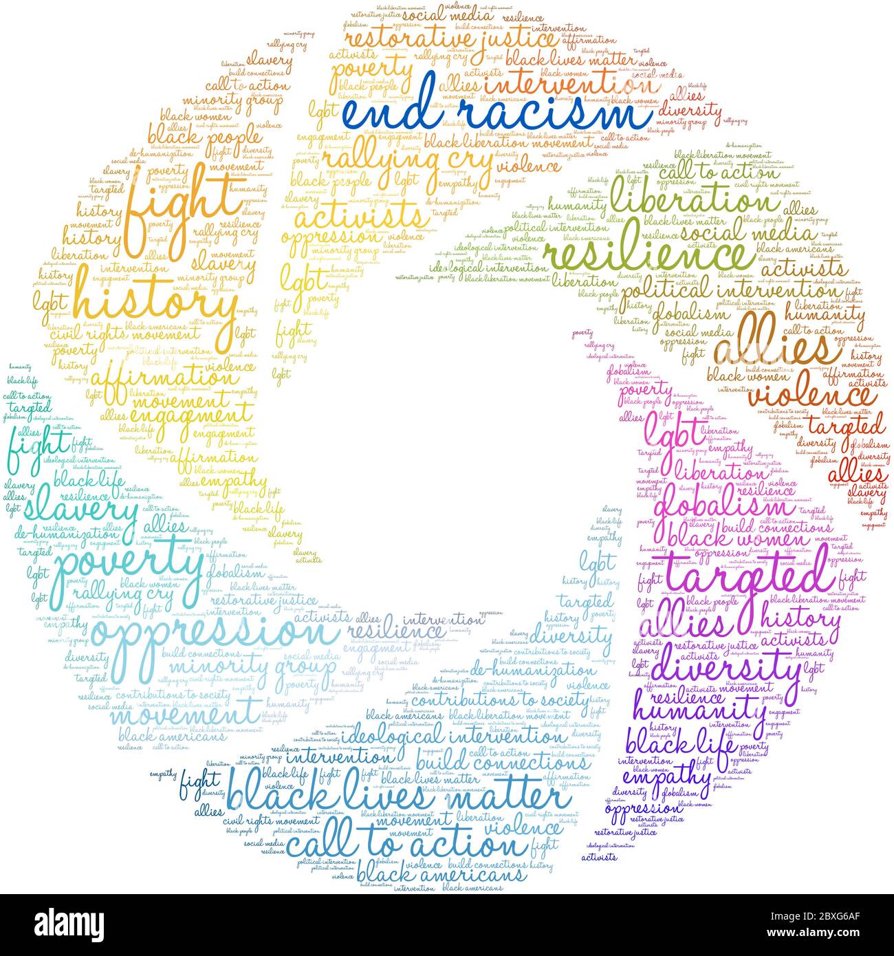 End Racism word cloud on a white background Stock Vector Image & Art ...