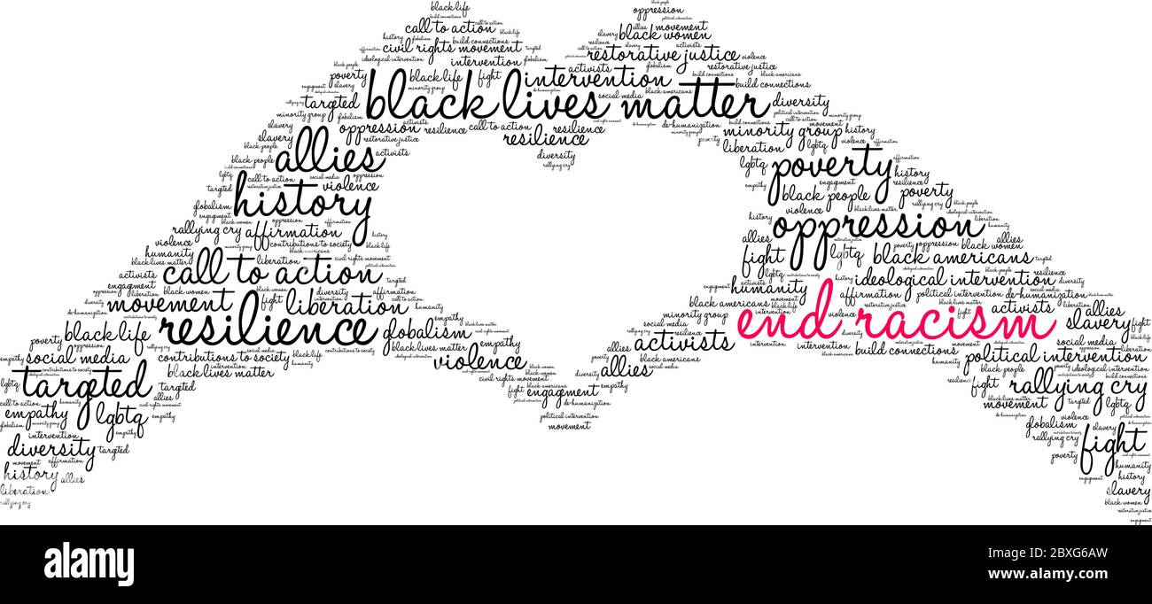End Racism word cloud on a white background Stock Vector Image & Art ...