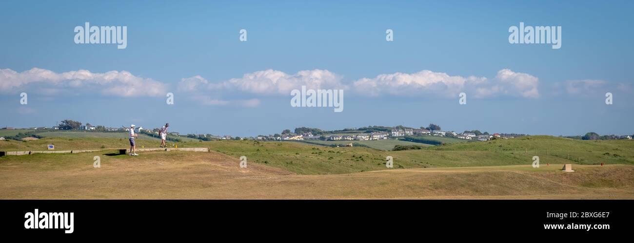NORTHAM BURROWS, DEVON - MAY 27 2020: A round of golf at the The Royal ...