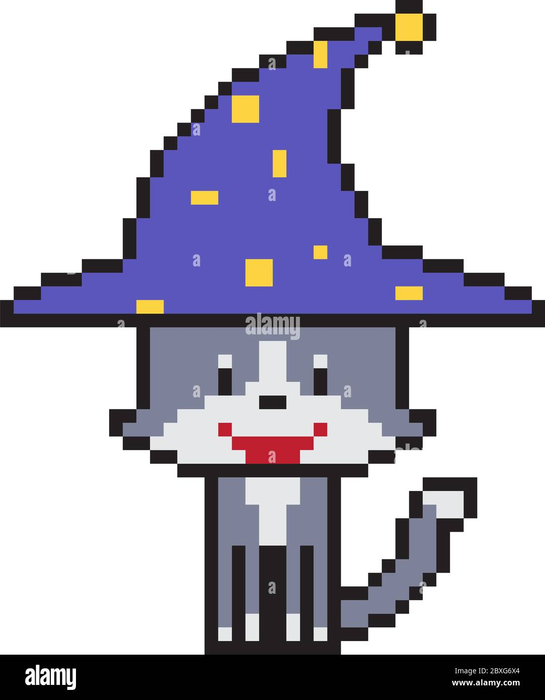 vector pixel art cartoon witch cat isolated Stock Vector Image & Art ... vector pixel art cartoon witch cat isolated Stock Vector Image & Art ...