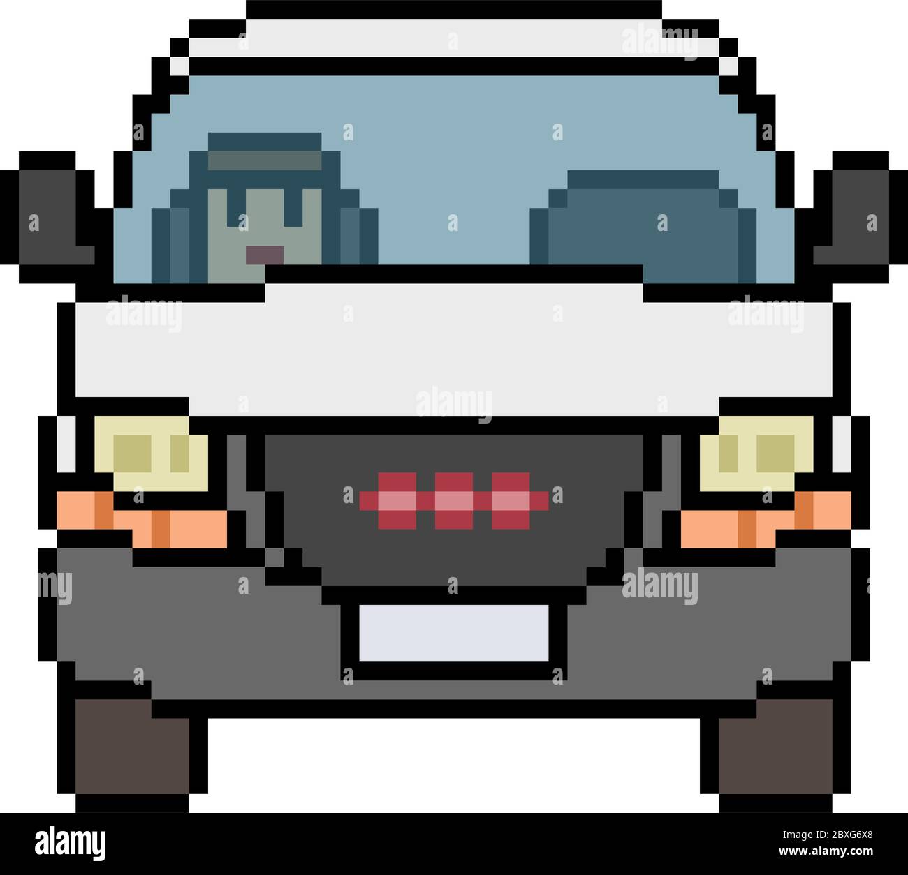 vector pixel art van front isolated Stock Vector Image & Art - Alamy