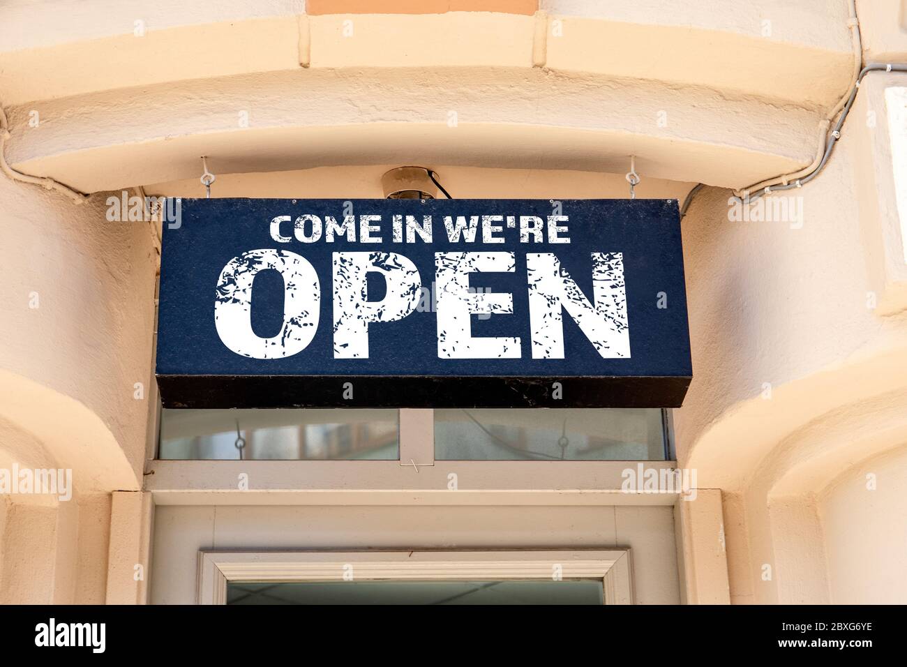 Come in We're Open. Shop, cafe or restaurant signboard. Advertising ...
