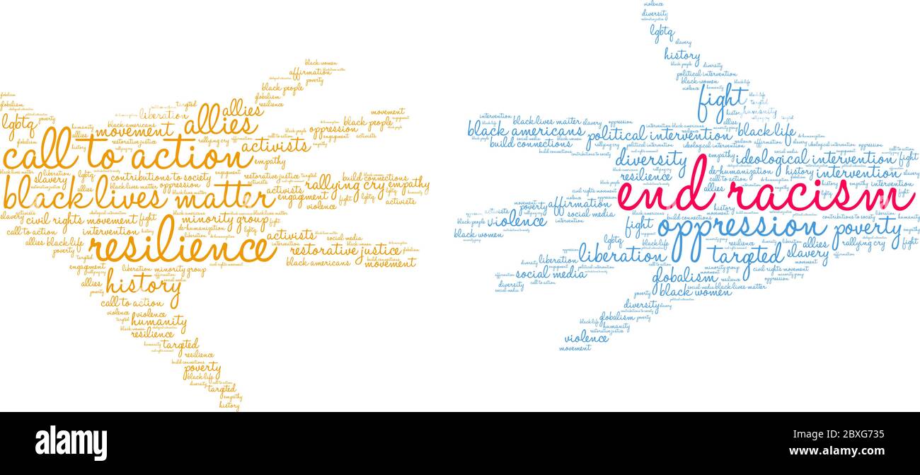 End Racism word cloud on a white background Stock Vector Image & Art ...