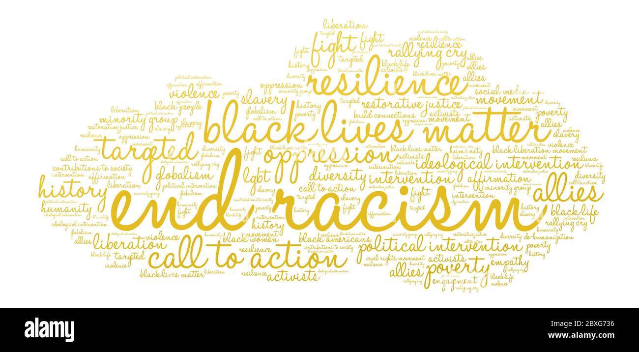 End Racism word cloud on a white background Stock Vector Image & Art ...