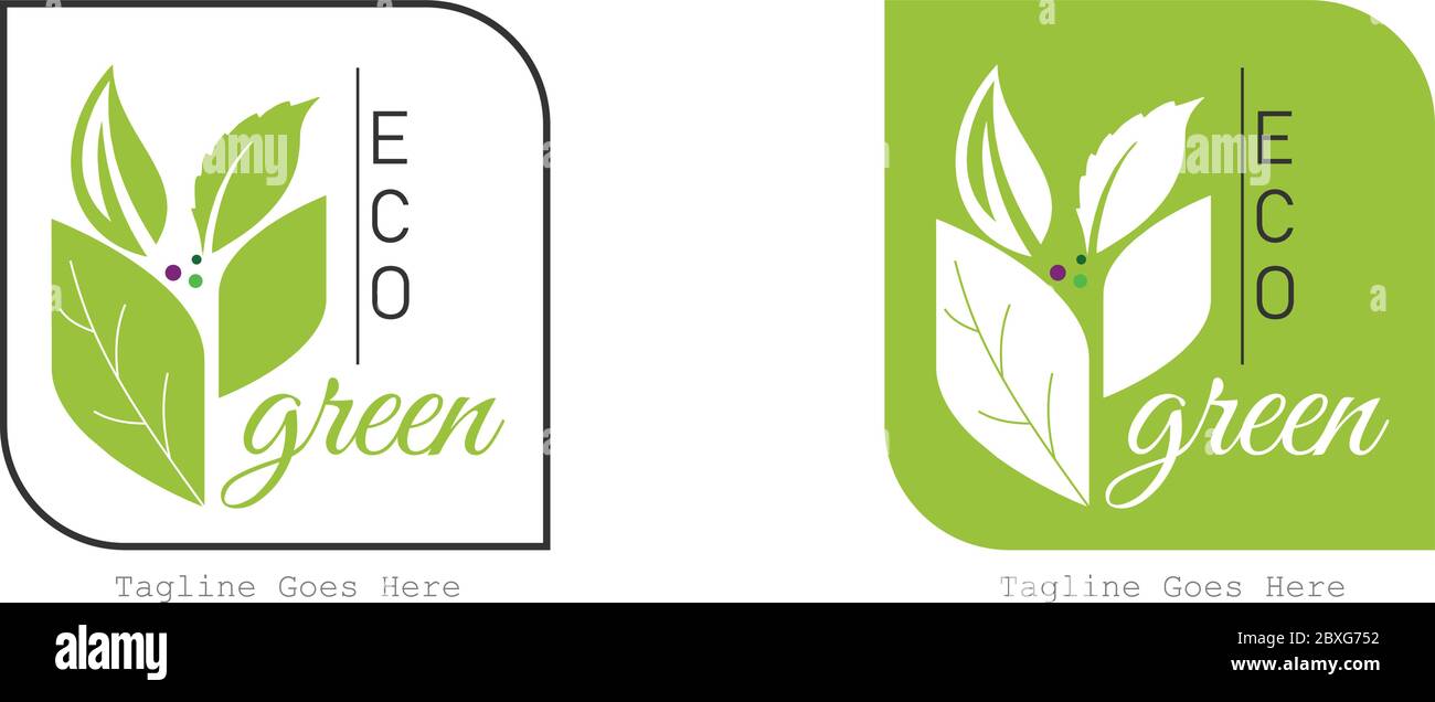 Eco Green Leaf Organic Logo Stock Vector Image & Art - Alamy