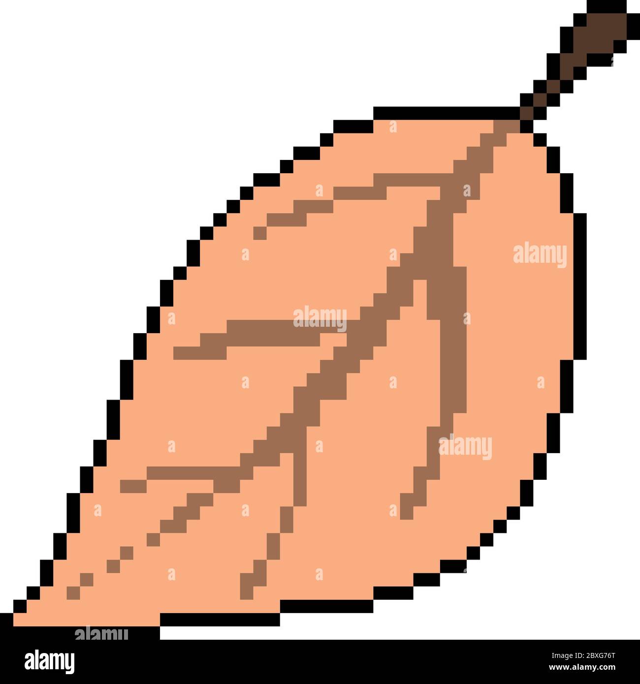 Vector Pixel Art Leaf Isolated Stock Vector Image And Art Alamy