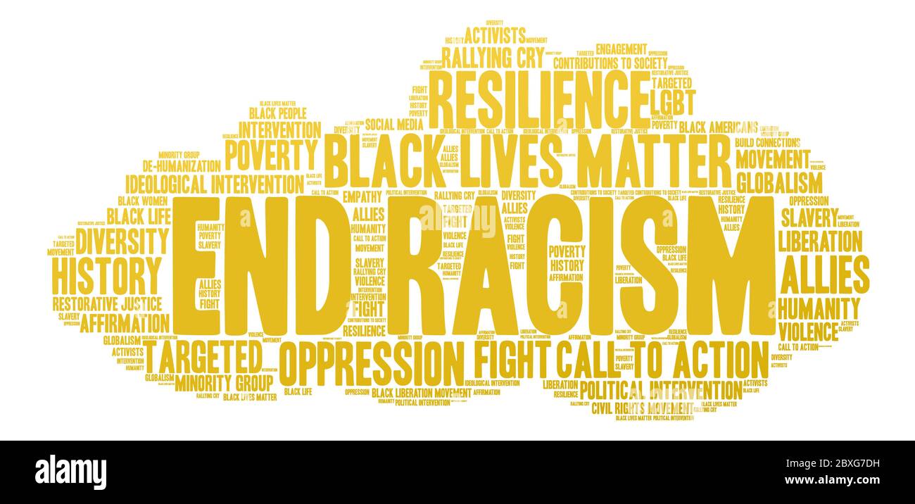 End Racism word cloud on a white background Stock Vector Image & Art ...