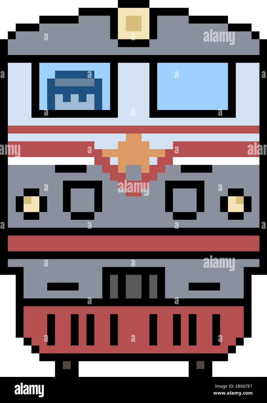 vector pixel art train front isolated Stock Vector Image & Art - Alamy