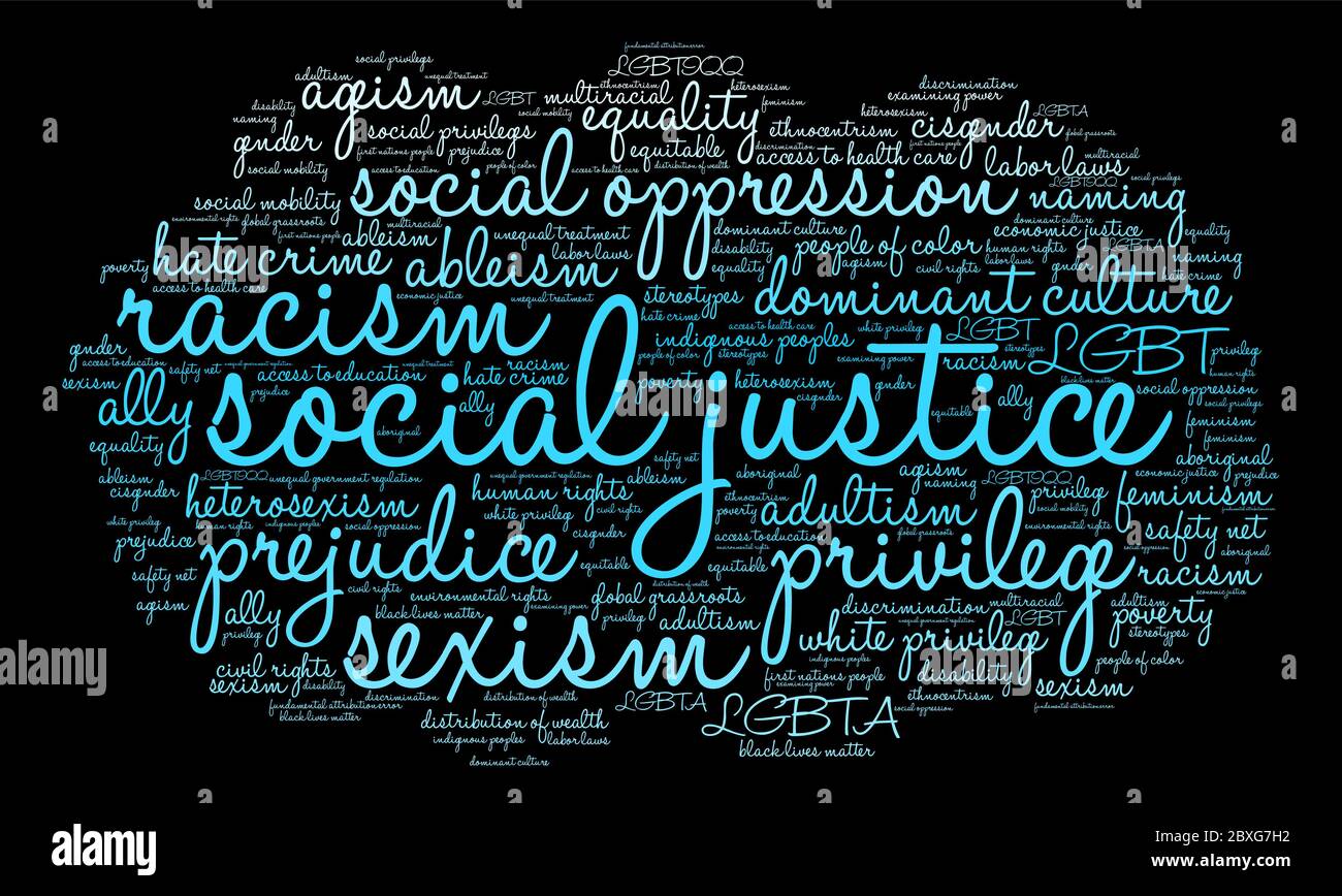 Social Justice word cloud on a black background Stock Vector Image ...
