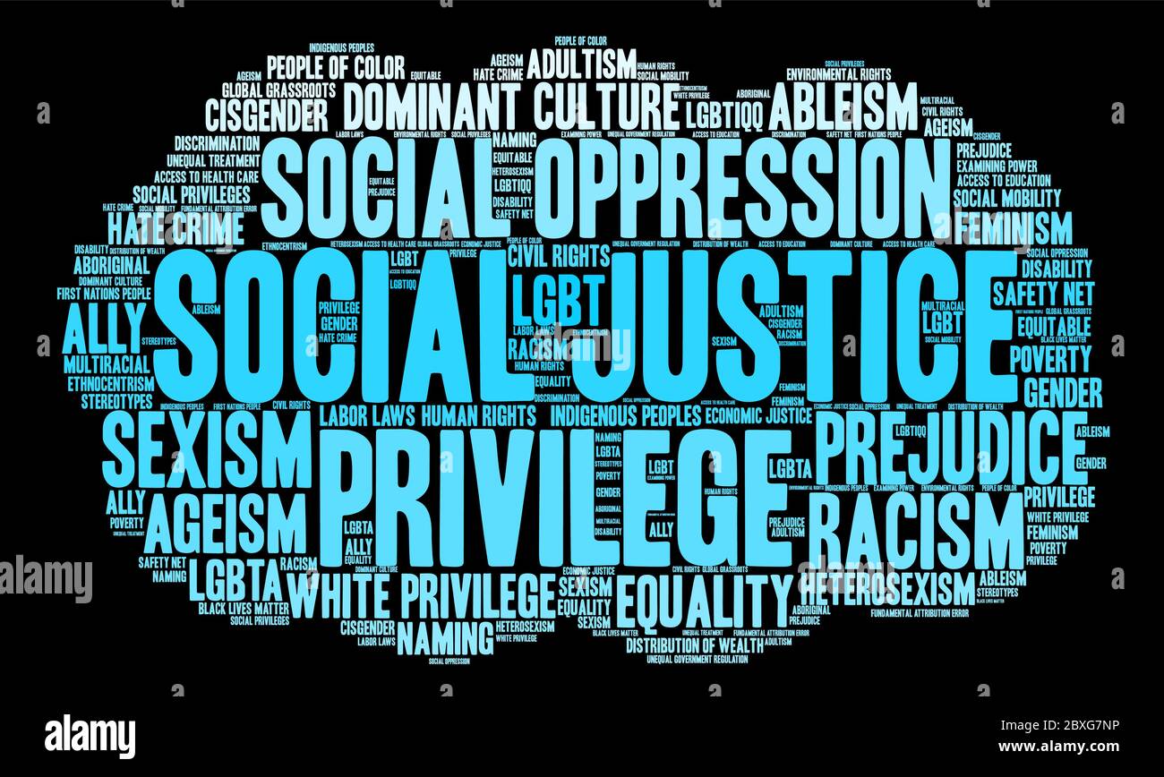 Social Justice word cloud on a black background Stock Vector Image ...