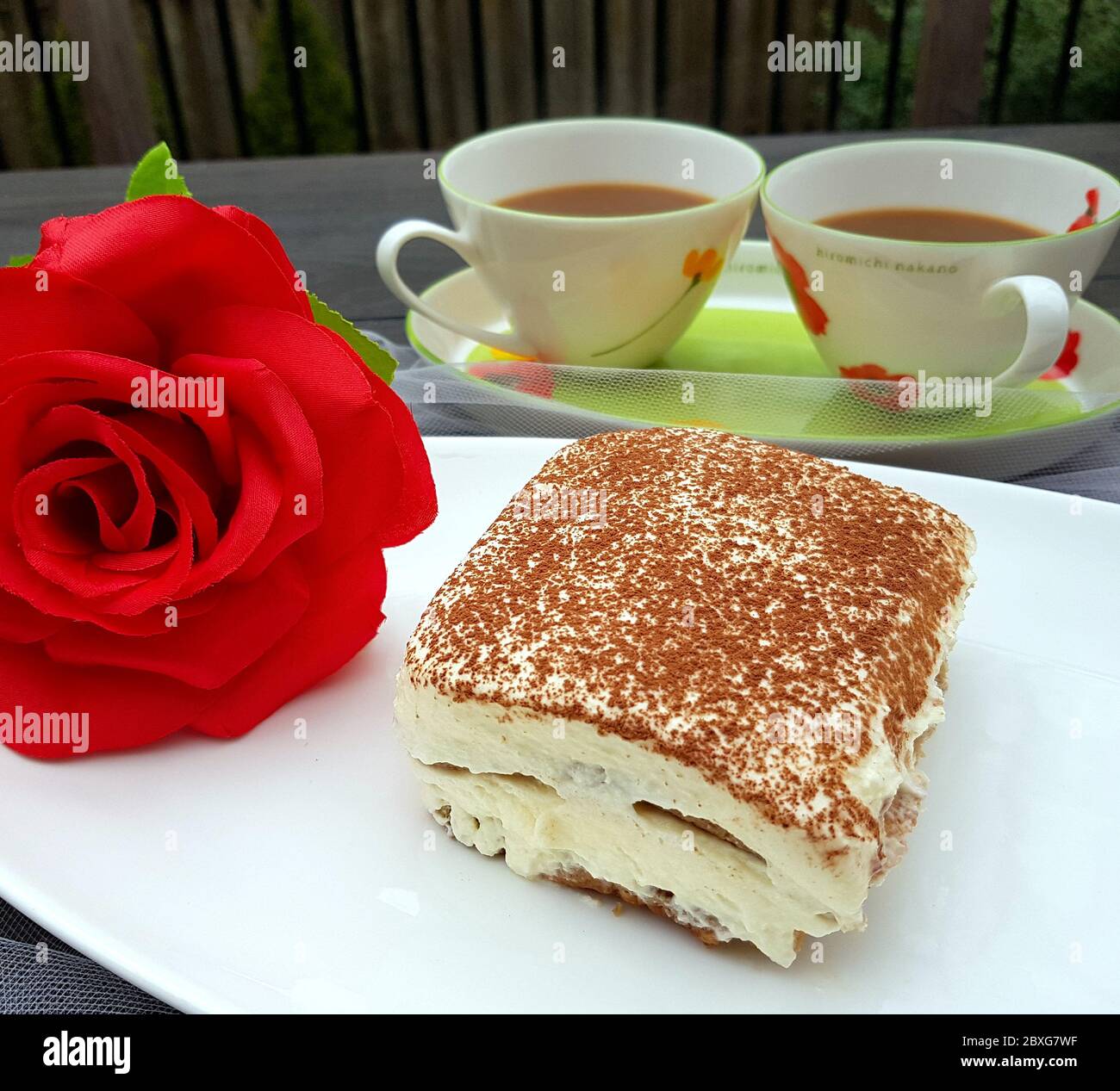Homemade Tiramisù square Stock Photo - Alamy