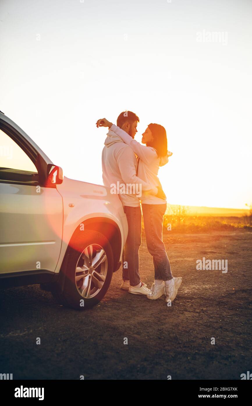 Romantic couple in car hi-res stock photography and images - Alamy