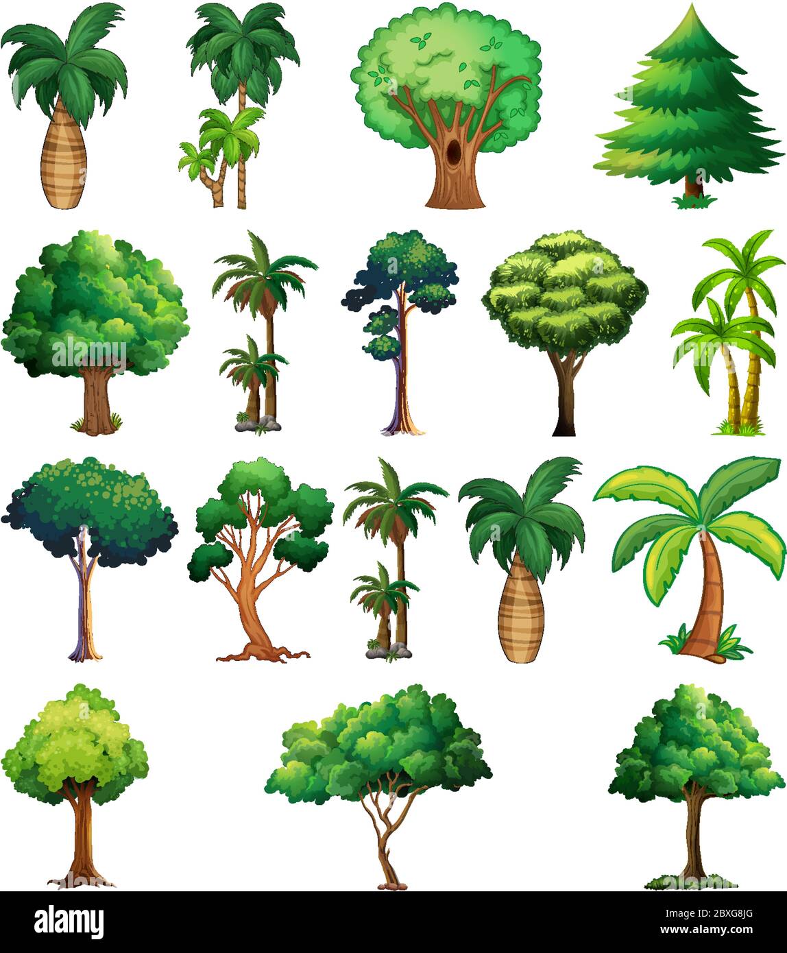 Set of variety plants and trees illustration Stock Vector Image & Art ...