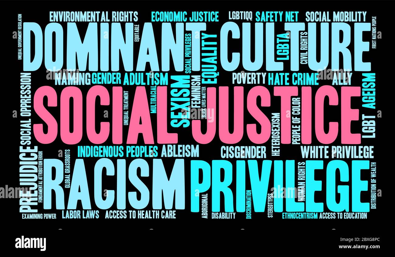 Social Justice word cloud on a black background Stock Vector Image ...
