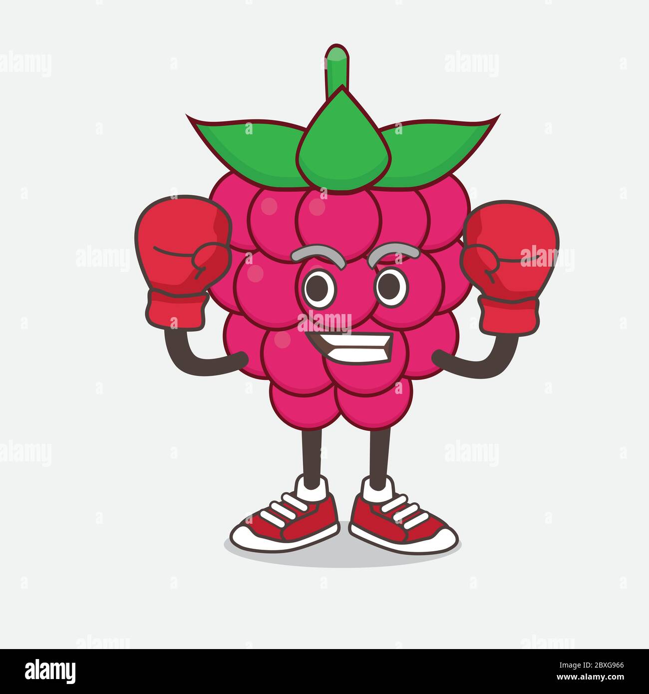 An illustration of Raspberry Fruit cartoon mascot character in sporty ...