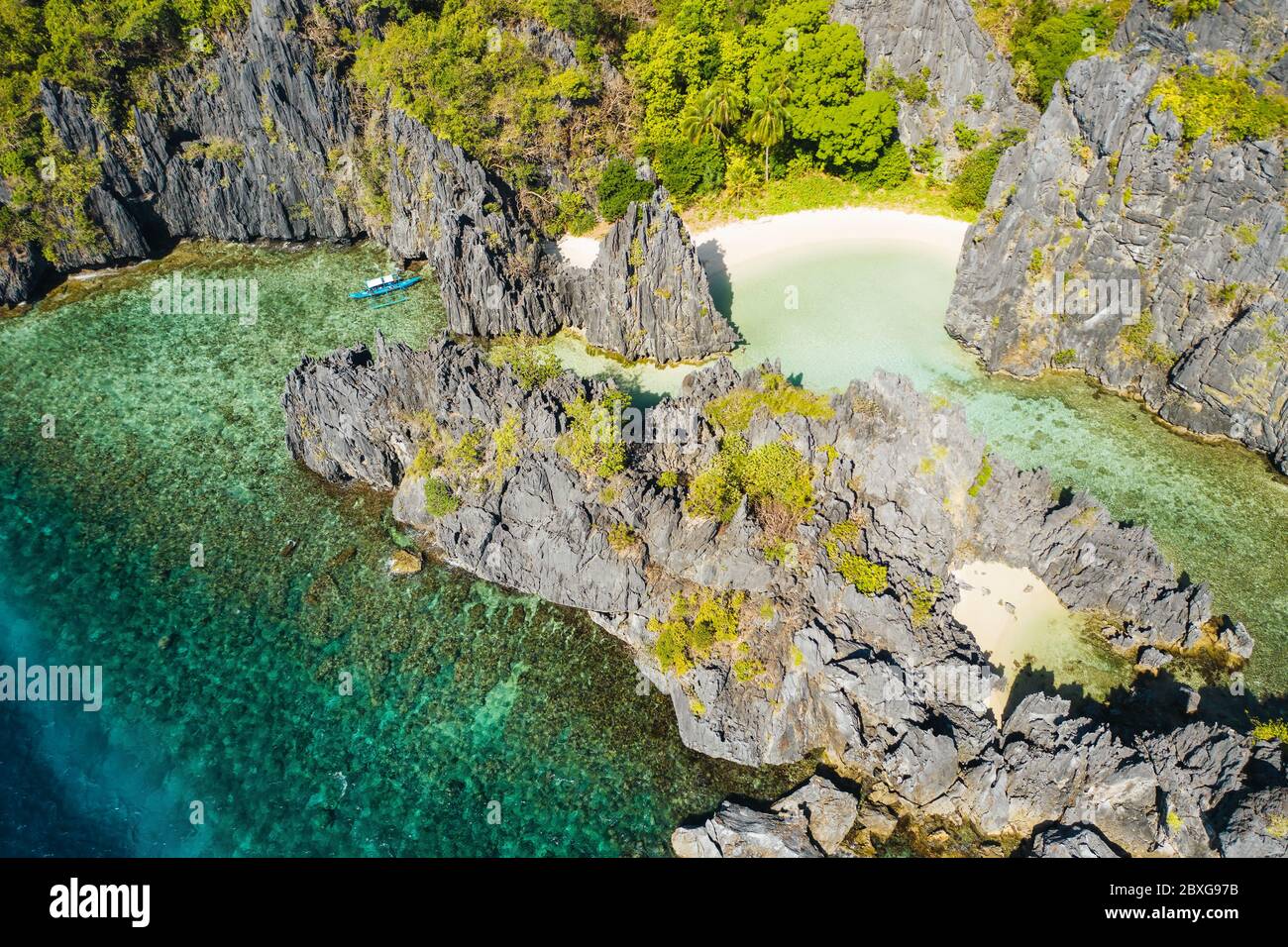El Nido, Palawan Island. Famous hidden lagoon and lime stone rock ...