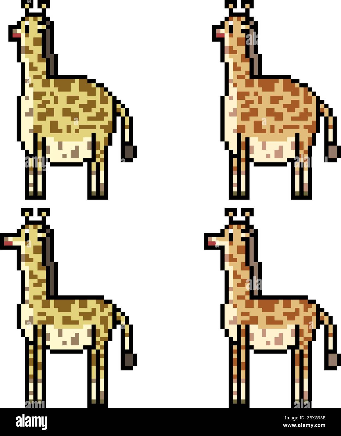 vector pixel art set giraffe isolated Stock Vector Image & Art - Alamy