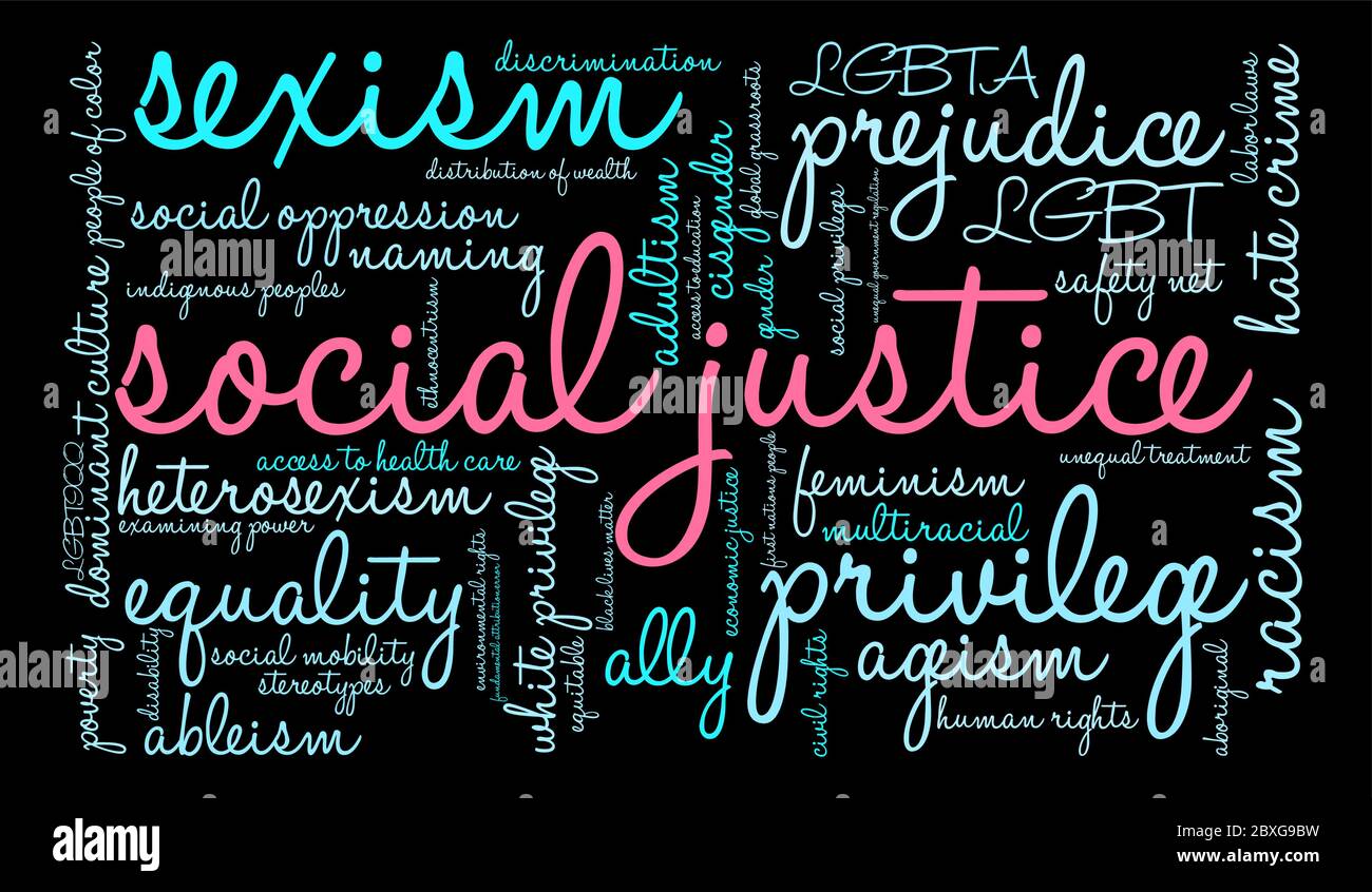 Social Justice word cloud on a black background Stock Vector Image ...