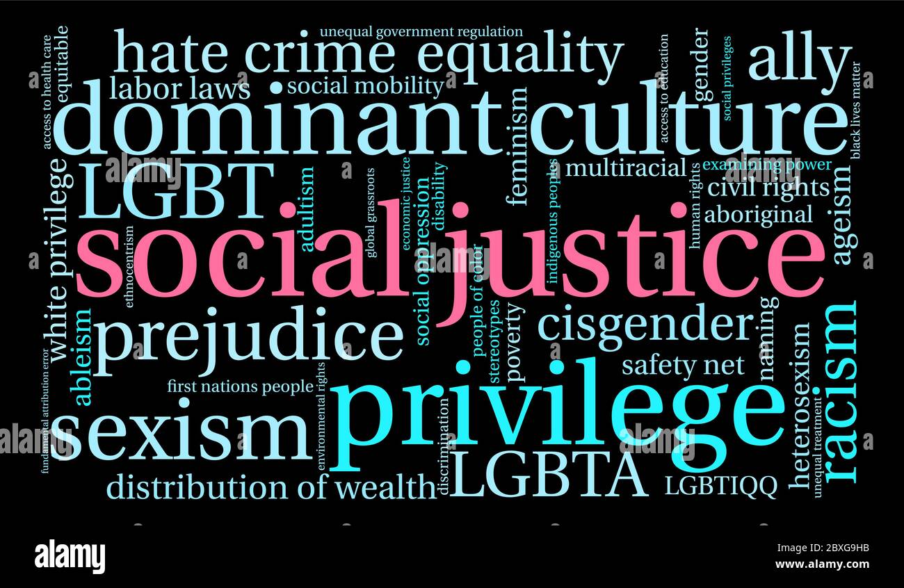Social Justice word cloud on a black background Stock Vector Image ...