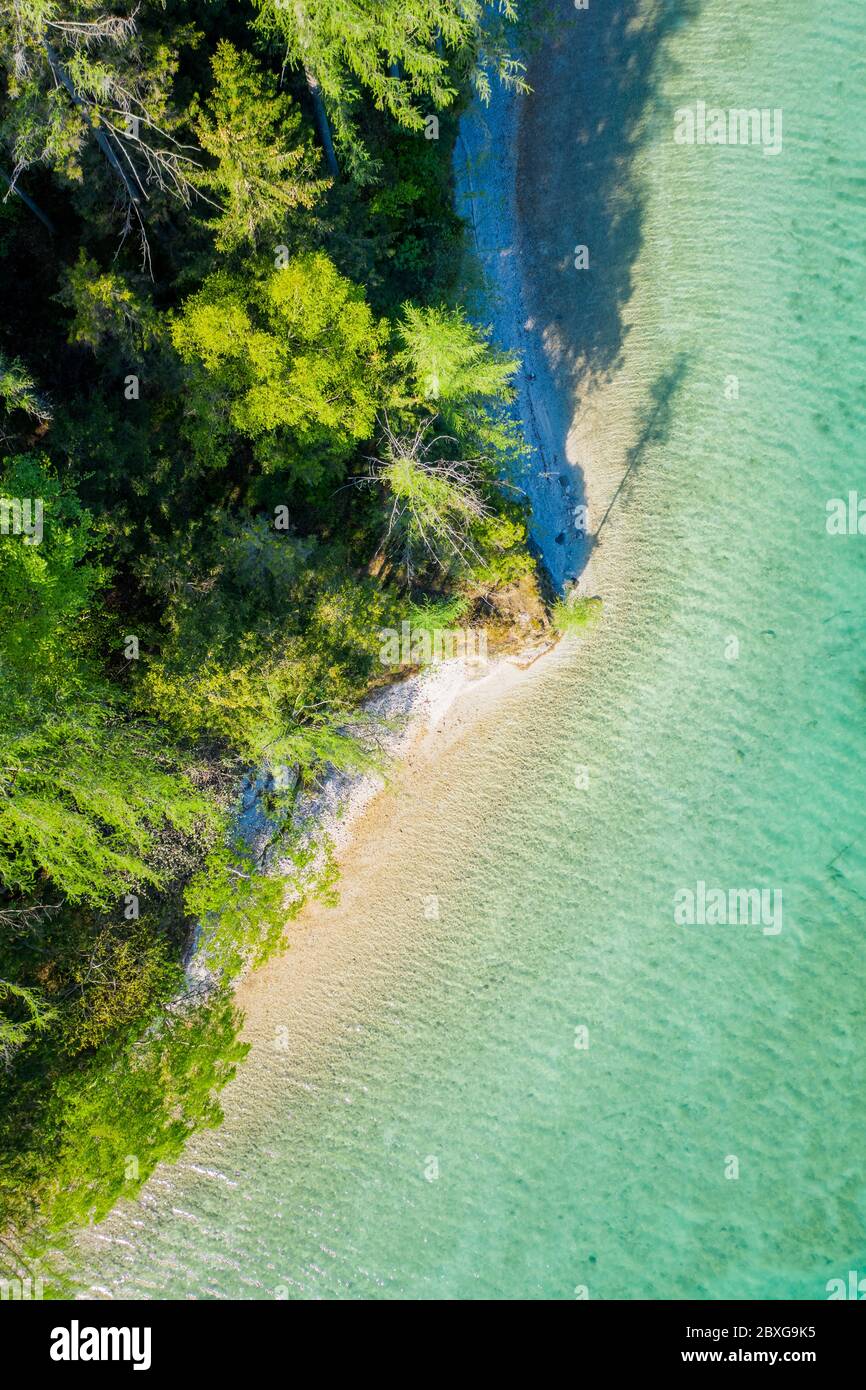 Aerial view of Lake Fuschl, Salzkammergut, Salzburg, Austria Stock ...