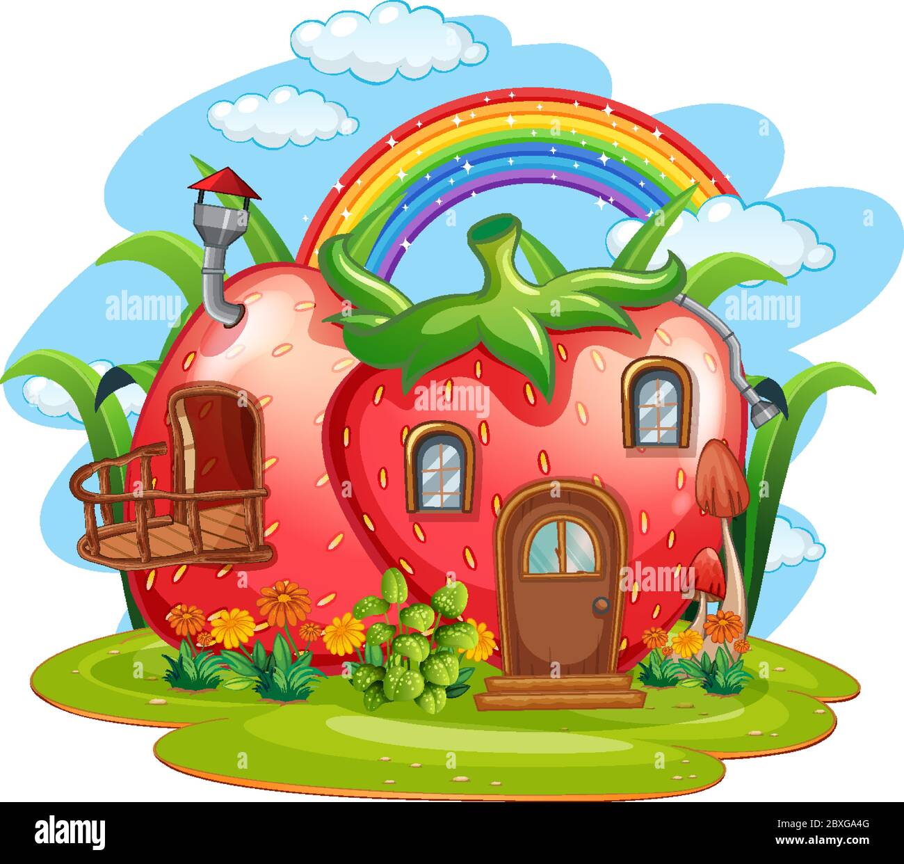 Fantasy fruit house isolated illustration Stock Vector Image & Art - Alamy