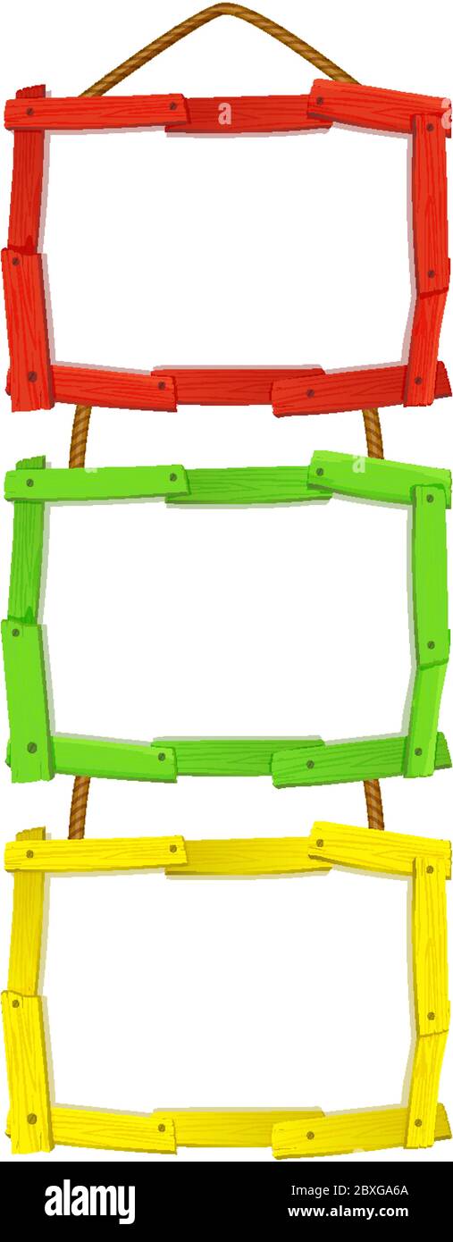 Blank sign template with colorful frames on white background ...