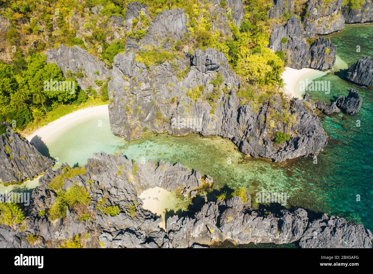 El Nido, Palawan Island. Hidden lagoon and lime stone rock formation ...