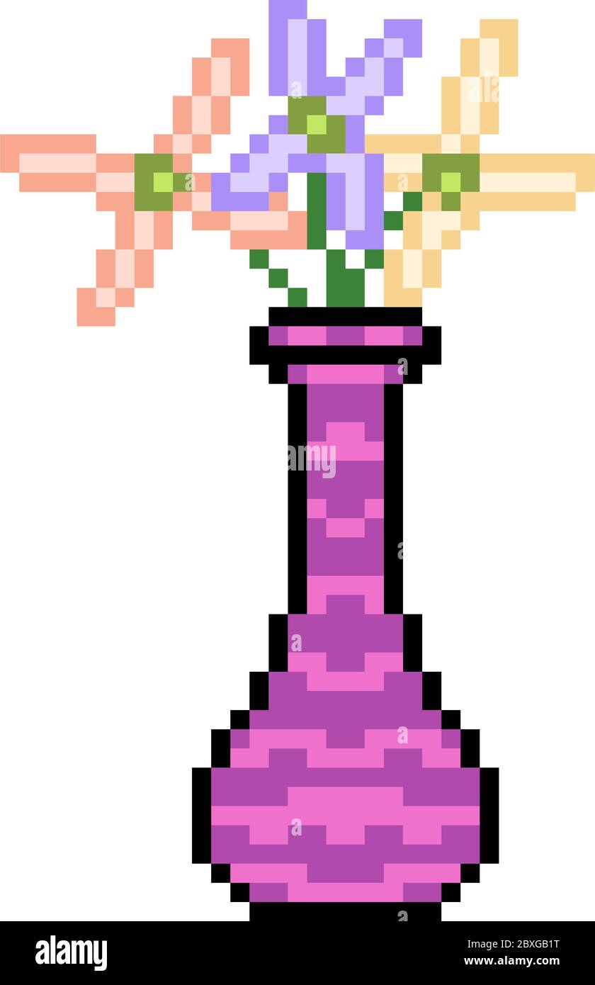 vector pixel art flower pot isolated Stock Vector Image & Art - Alamy