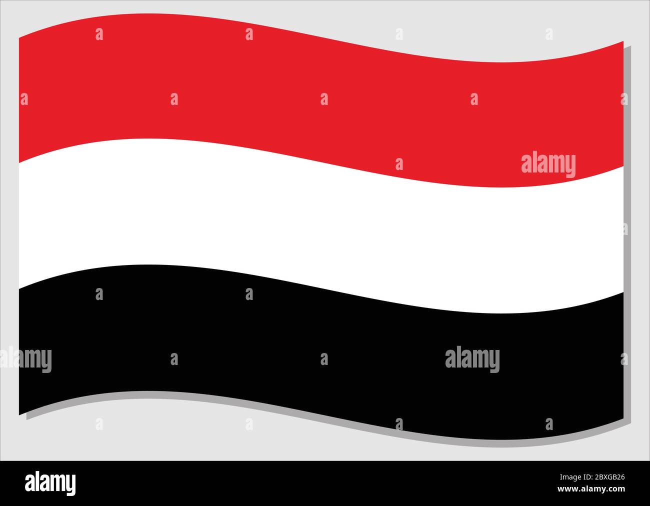 Waving flag of Yemen vector graphic. Waving Yemeni flag illustration ...