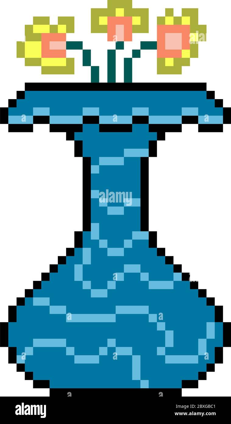 vector pixel art flower pot isolated Stock Vector Image & Art - Alamy