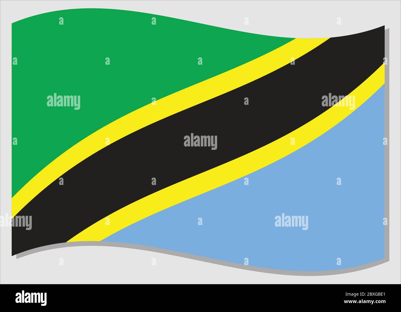 Waving Flag Of Tanzania Vector Graphic Waving Tanzanian Flag