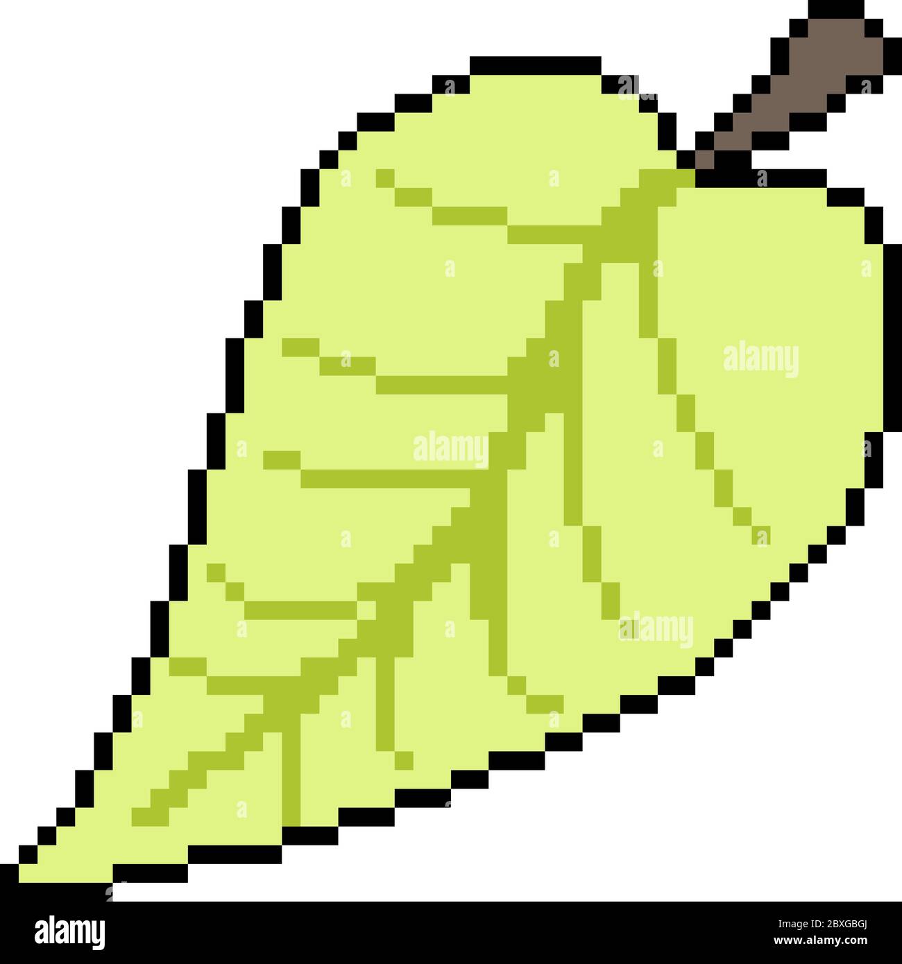 Vector Pixel Art Leaf Isolated Stock Vector Image And Art Alamy