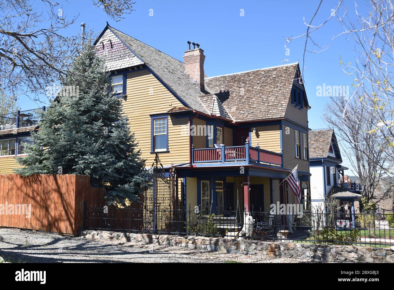 Prescott, AZ. U.S.A. April 22, 2020. Henry Goldwater’s Victorian-style ...