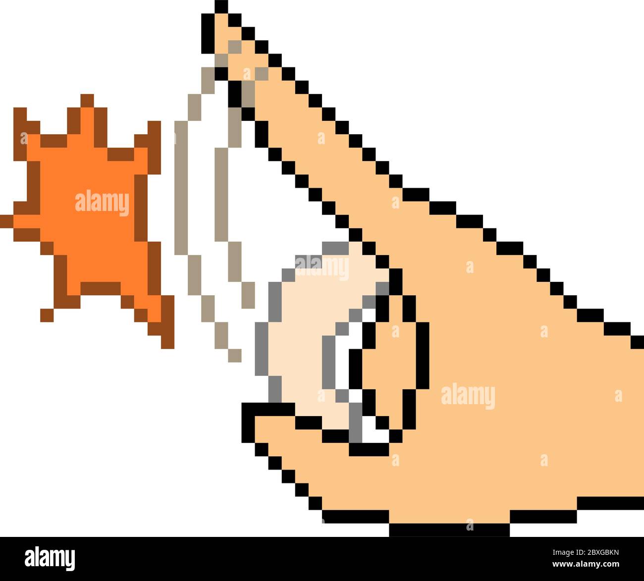 vector pixel art hand sign flick isolated Stock Vector Image & Art - Alamy
