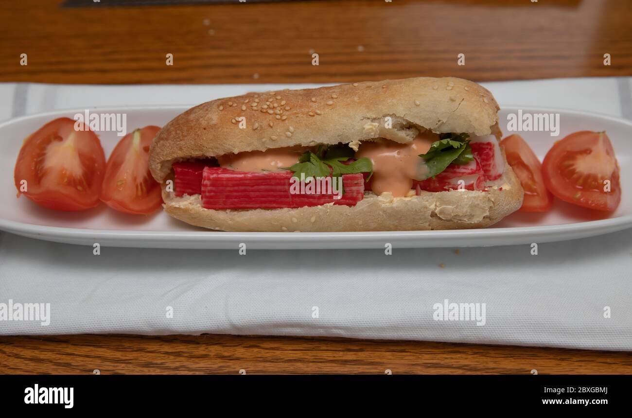 Crabstick roll hi-res stock photography and images - Alamy