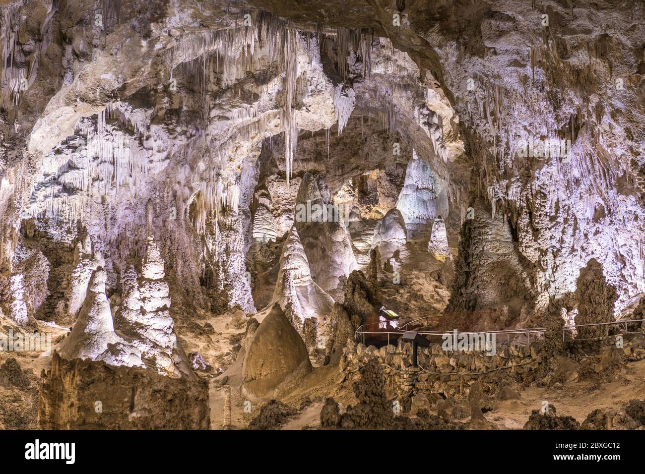 Carlsbad Cavern National Park, New Mexico, USA trails to the inner ...