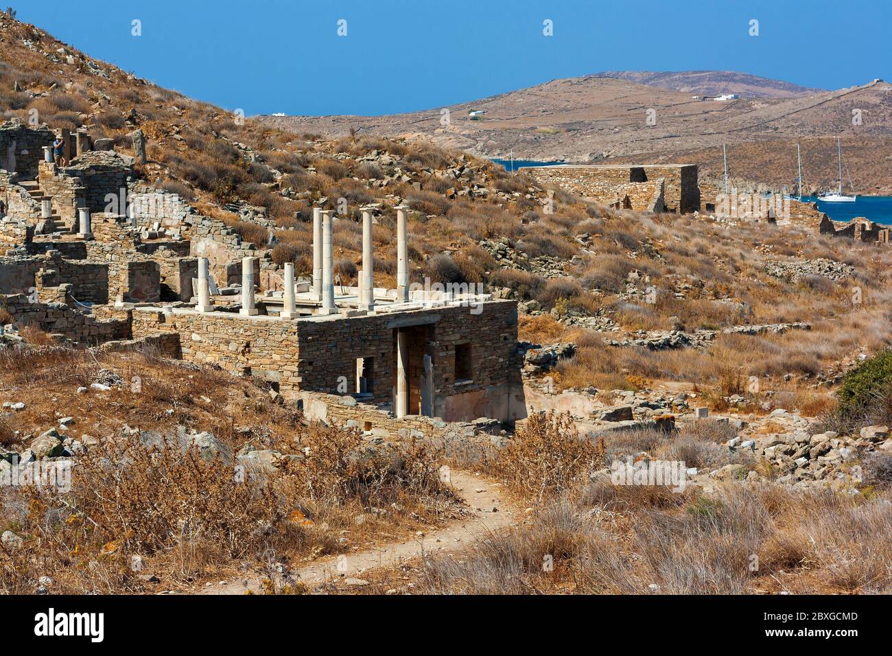 Ancient ruins of Delos in Greece Stock Photo - Alamy