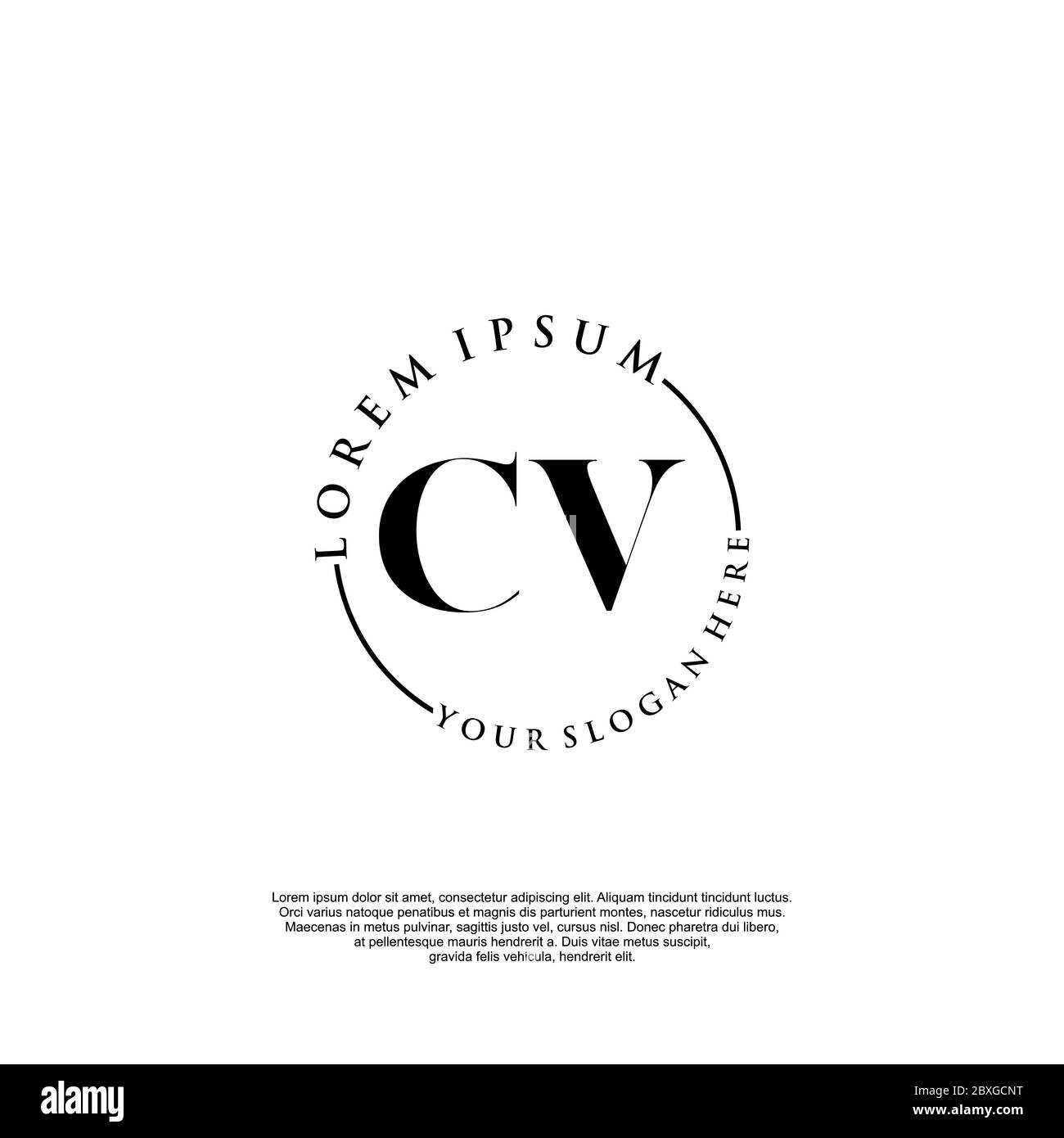 Initial cv vector vectors hi-res stock photography and images - Alamy