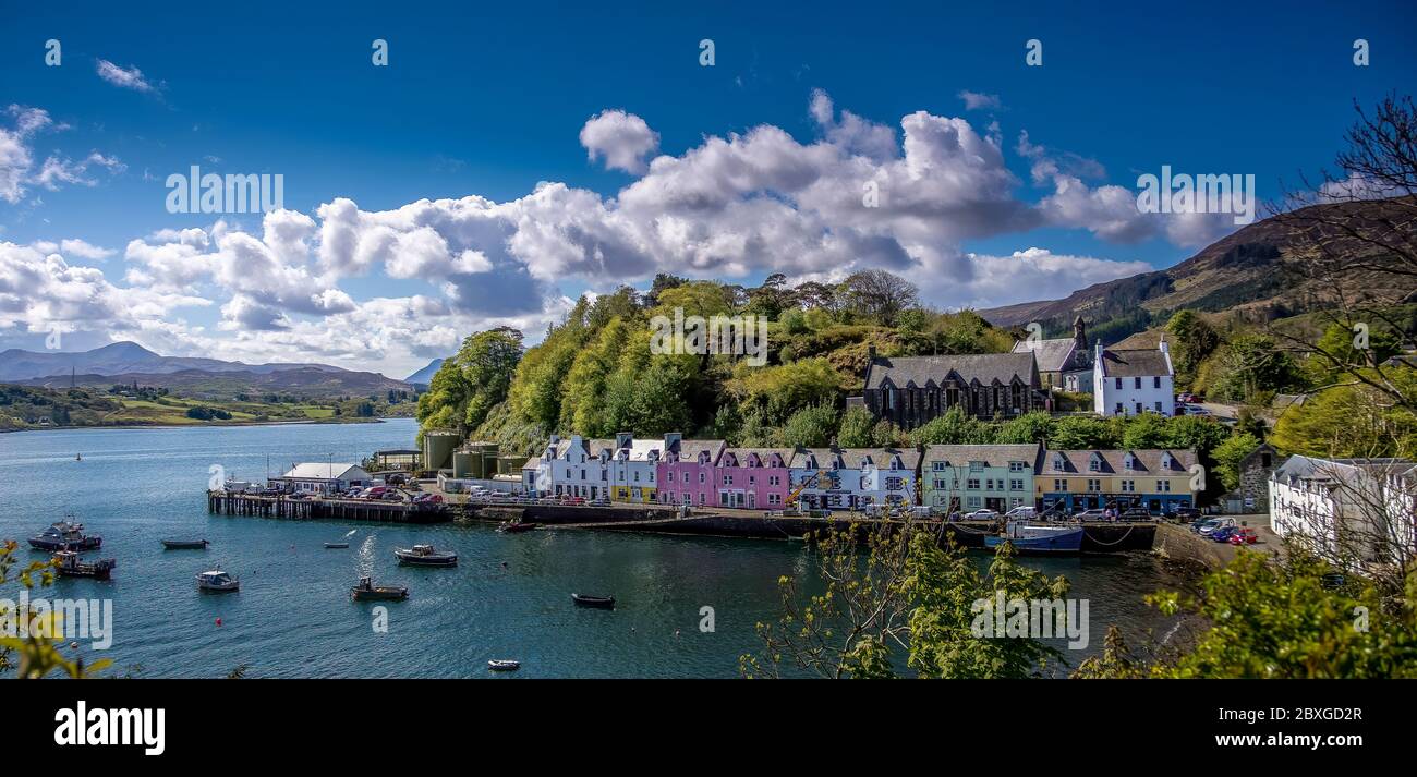 Old Town of Portree, Isle of Skye, Inner Hebrides, Scotland, UK Stock ...