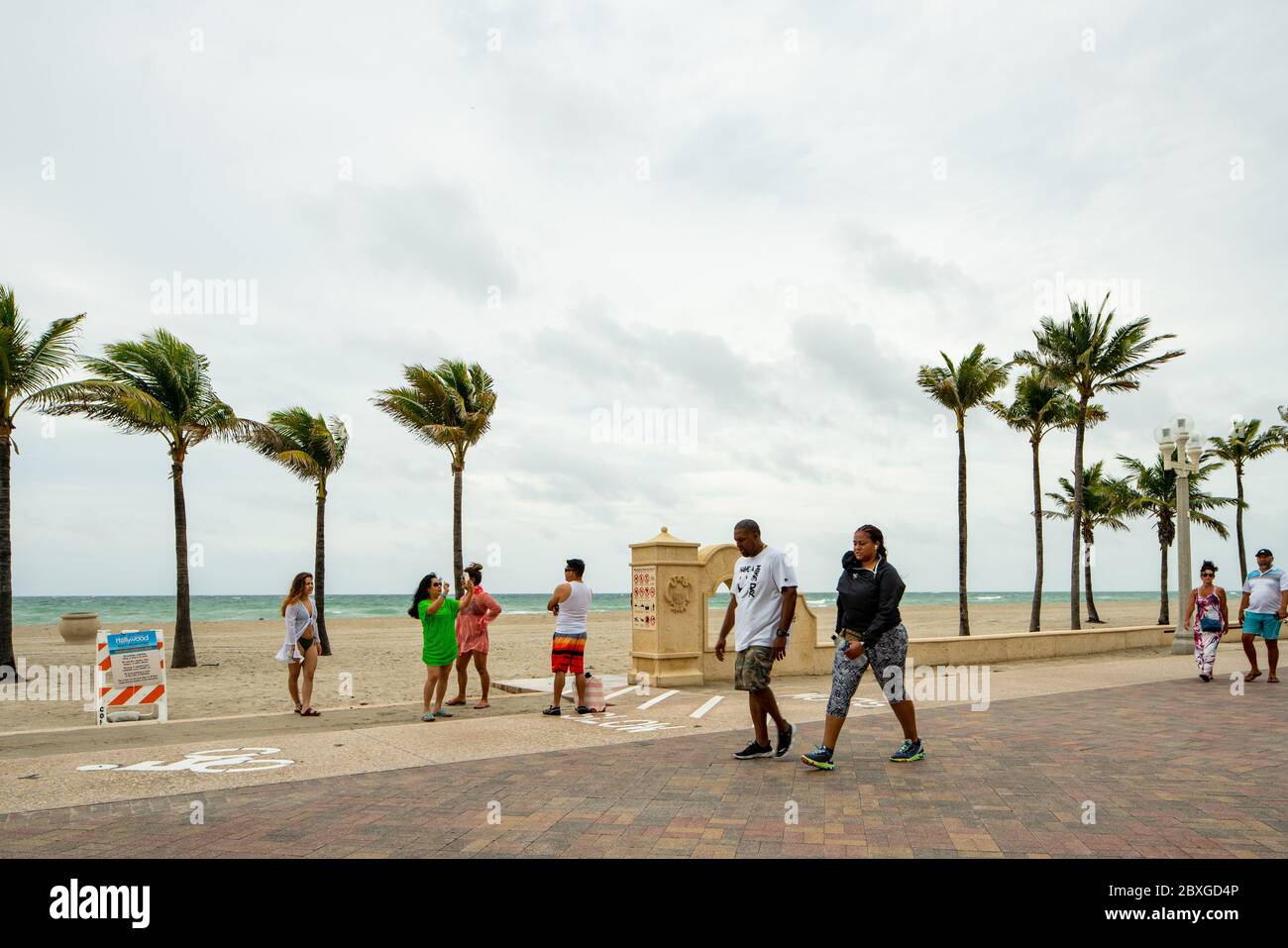 Hollywood Beach reopening during Coronavirus Covid 19 pandemic with ...
