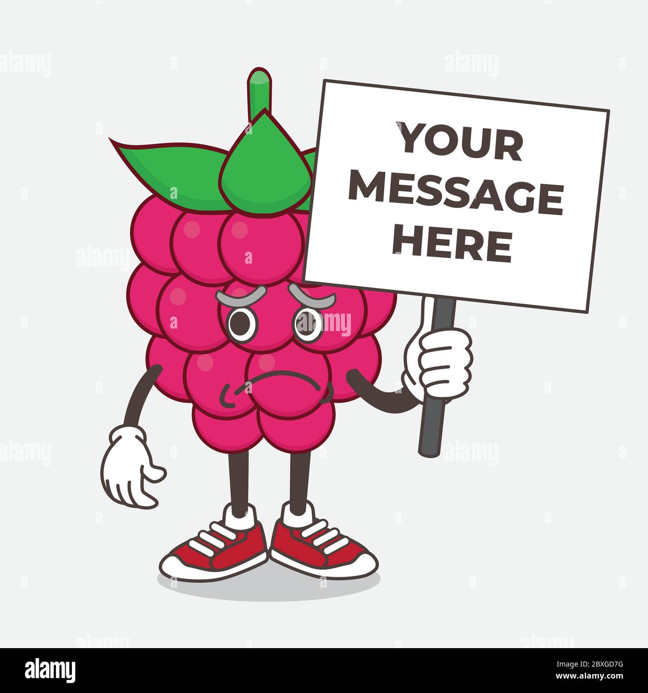 An illustration of Raspberry Fruit cartoon mascot character with ...